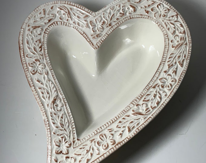 Vintage D’lusso Home Collection Ceramic Heart Trinket Dish 9 In. - Etsy