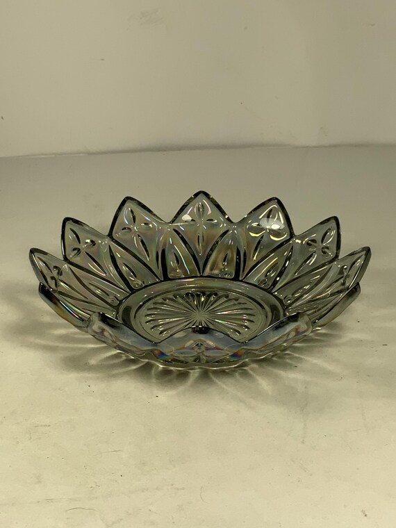 Vintage Federal Glass Smoke Carnival Glass Sunflower … - Gem