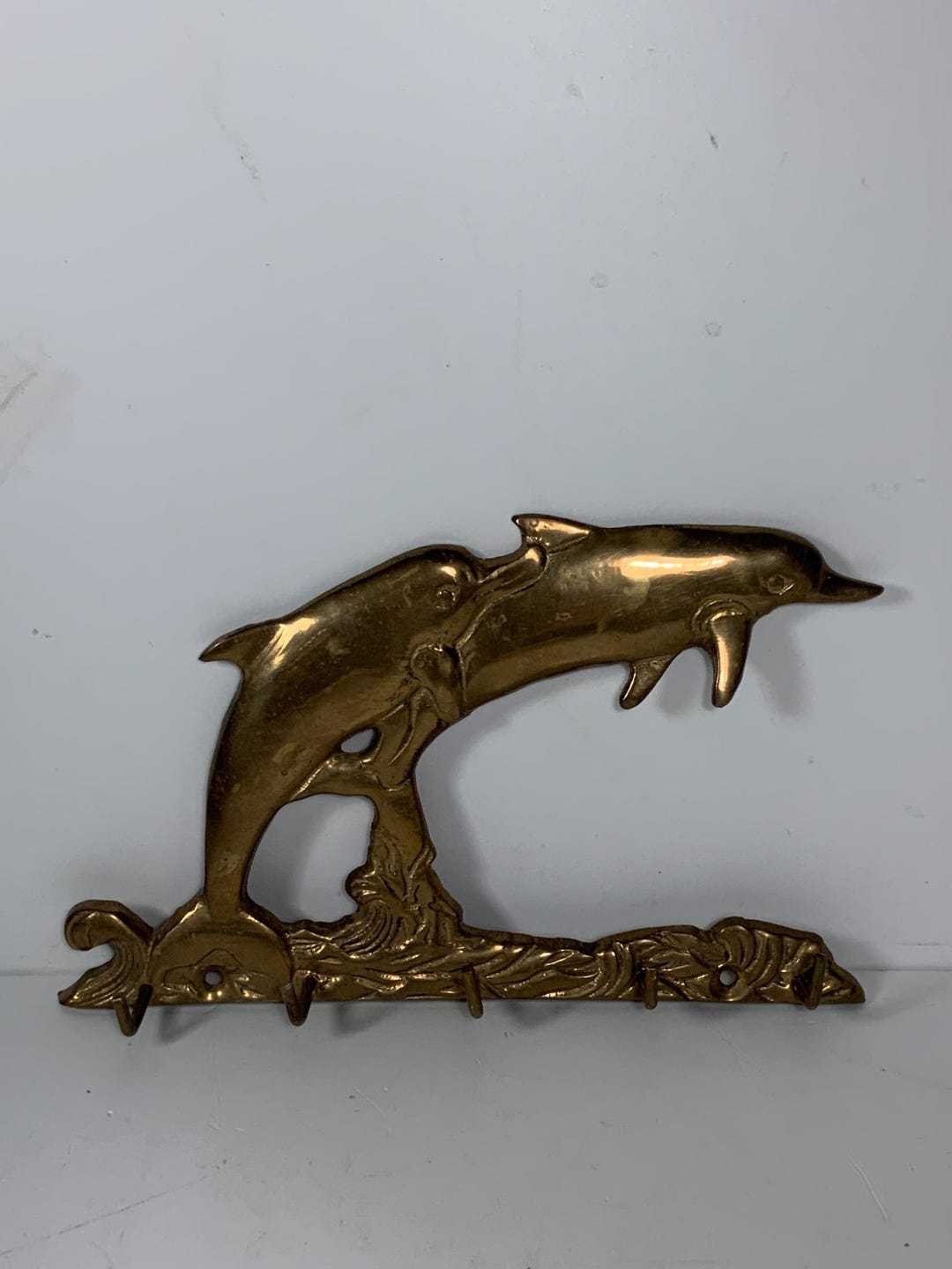 Brass Jumping Dolphins 5 Hook Wall Hanger 7.5 In. - Etsy