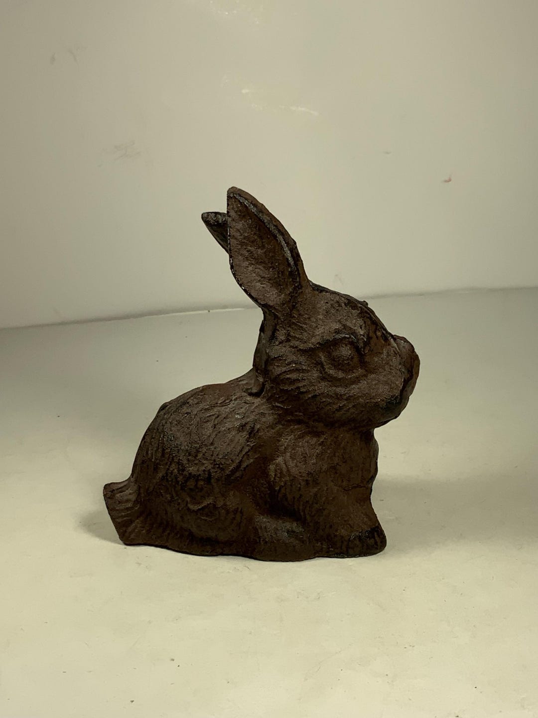 Cast Iron Rabbit Statue 4.5 In. - Etsy