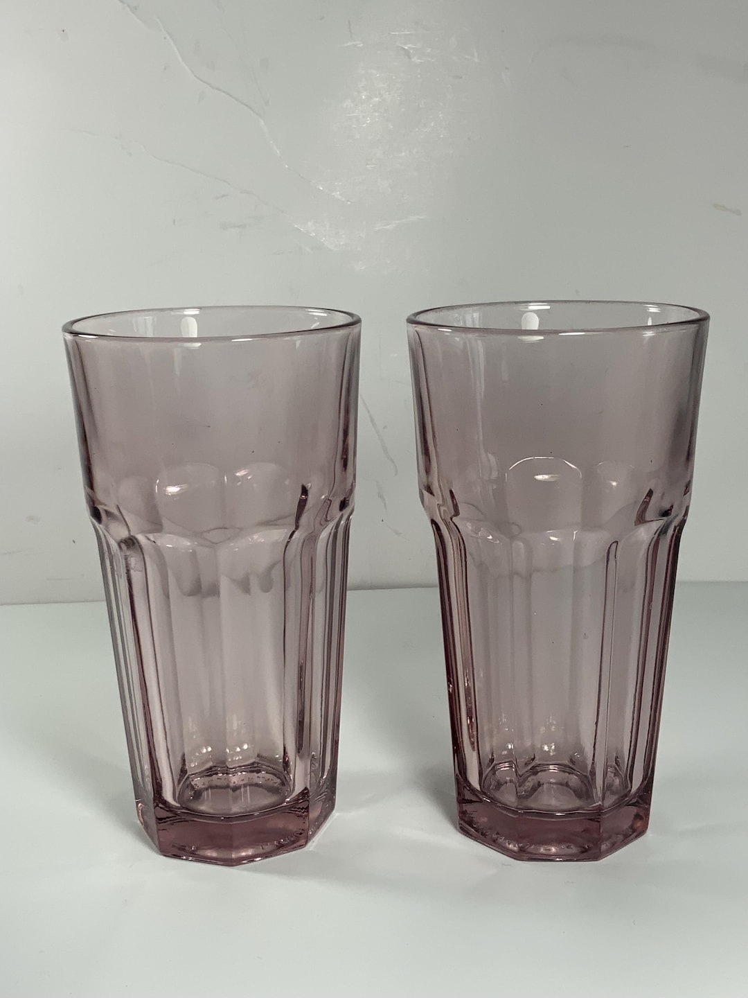 Set of 2 Libbey Duratuff Gibraltar Pink Glass Tumblers 6.5 In. - Etsy
