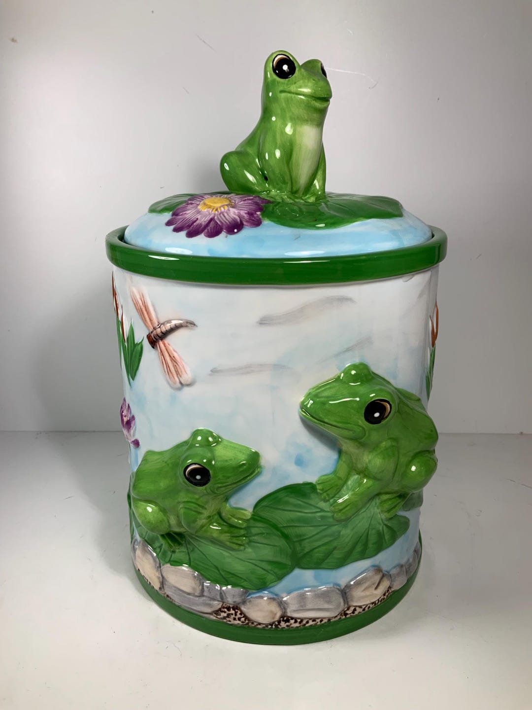 Vintage Large Ceramic Frog Canister 12 In. - Etsy