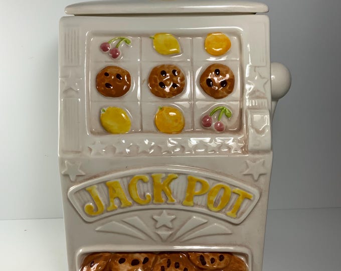 Vintage Treasure Craft Jackpot Slot Machine Ceramic Cookie Jar 13 In ...