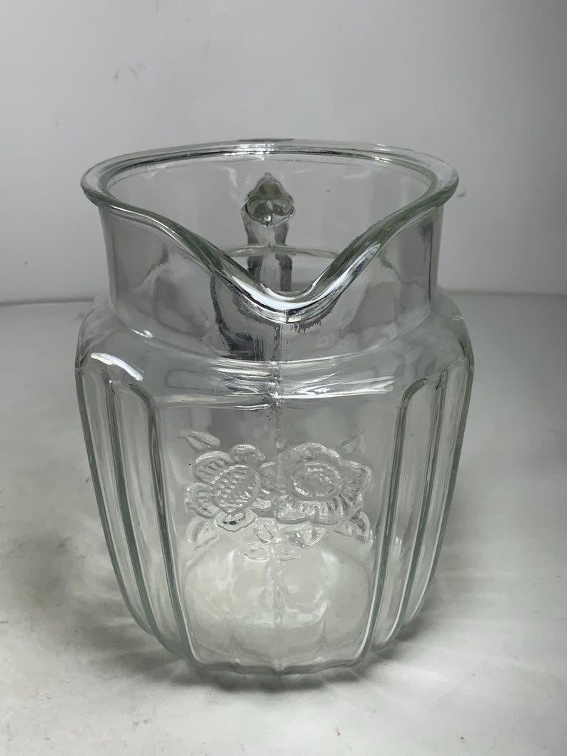 Vintage Anchor Hocking Mayfair Open Rose Pattern Glass Pitcher 6 In. - Etsy