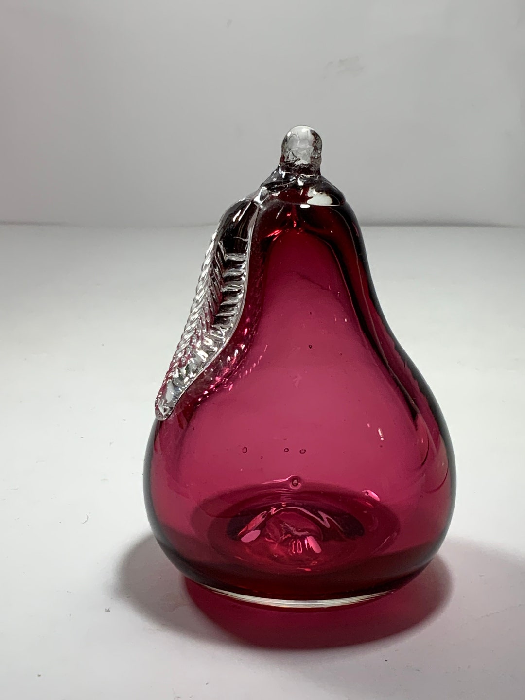 Vintage Rossi Hand Blown Cranberry Art Glass Pear 4.5 In. - Etsy