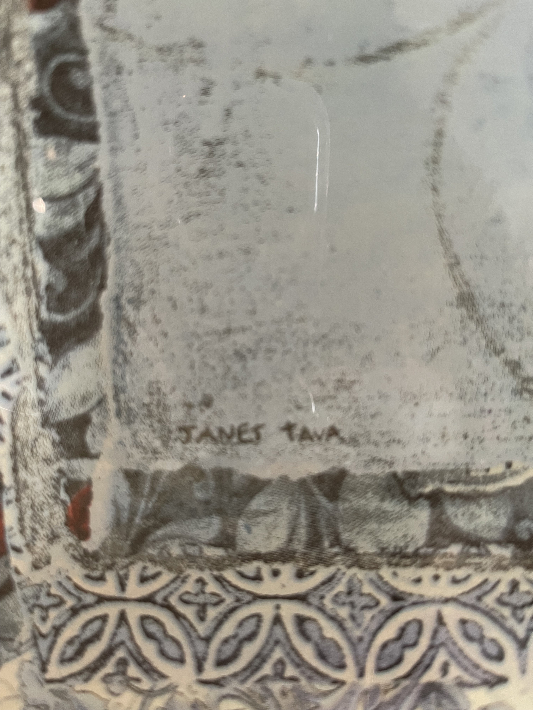 Rare Vintage Janet Tava Cased Glass Serving Tray Butterfly, Birds ...