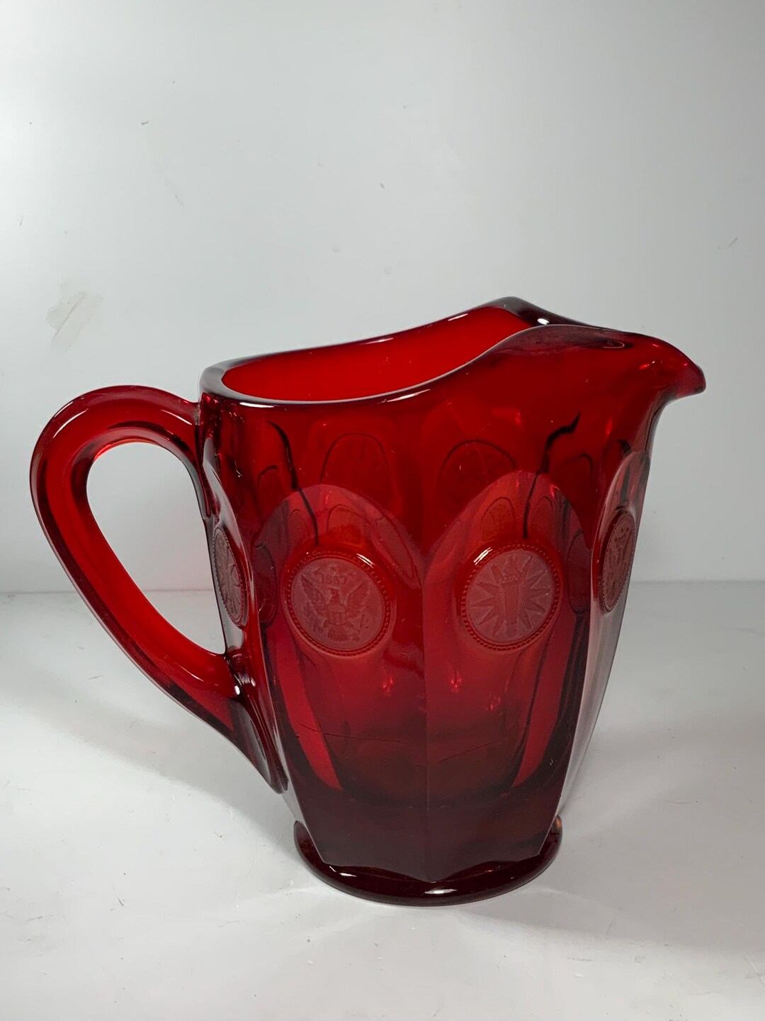 Vintage 1950-60s Fostoria Coin Amberina Ruby Red Pitcher 6.5 In. - Etsy