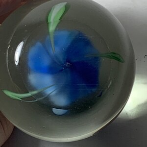 Blue Suspended Rose Glass Paperweight 2.5 In. - Etsy