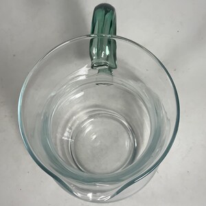 Vintage Hand Blown Glass Pitcher With Applied Green Glass Handle 8 In ...