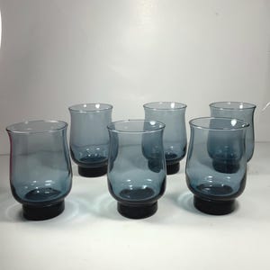 Set of 6 Vintage Libbey Dusty Blue Glass Tulip Tumblers 4.5 In. - Etsy