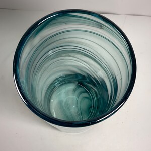 Threshold Teal Swirl Glass Large Hurricane Vase 11 In. - Etsy