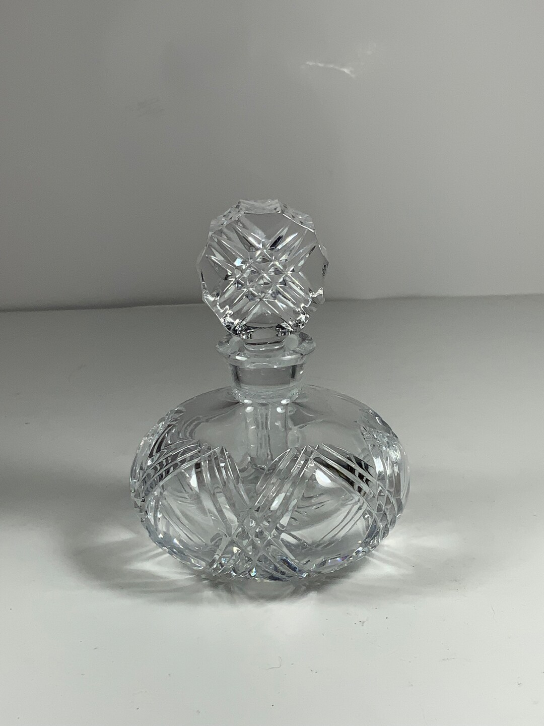 Vintage Cut Glass Perfume Bottle & Dabber 4.5 In. - Etsy