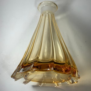 Rare Vintage Honey Amber Skirted Glass Liquor Decanter & Stopper 11 In ...