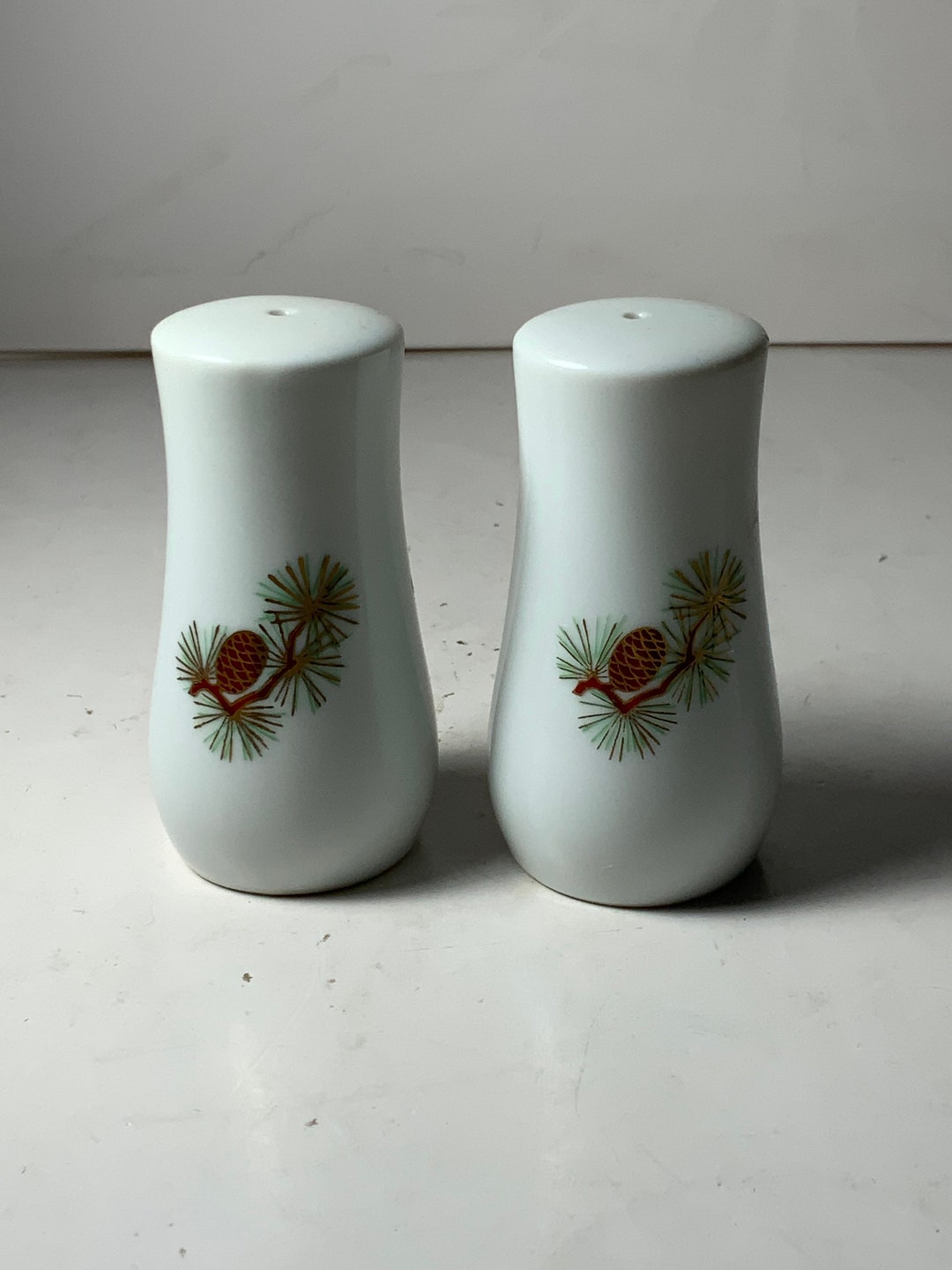 Vintage Porcelain Pine Cone Salt & Pepper Shakers - Etsy