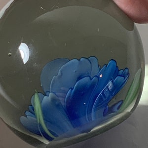 Blue Suspended Rose Glass Paperweight 2.5 In. - Etsy