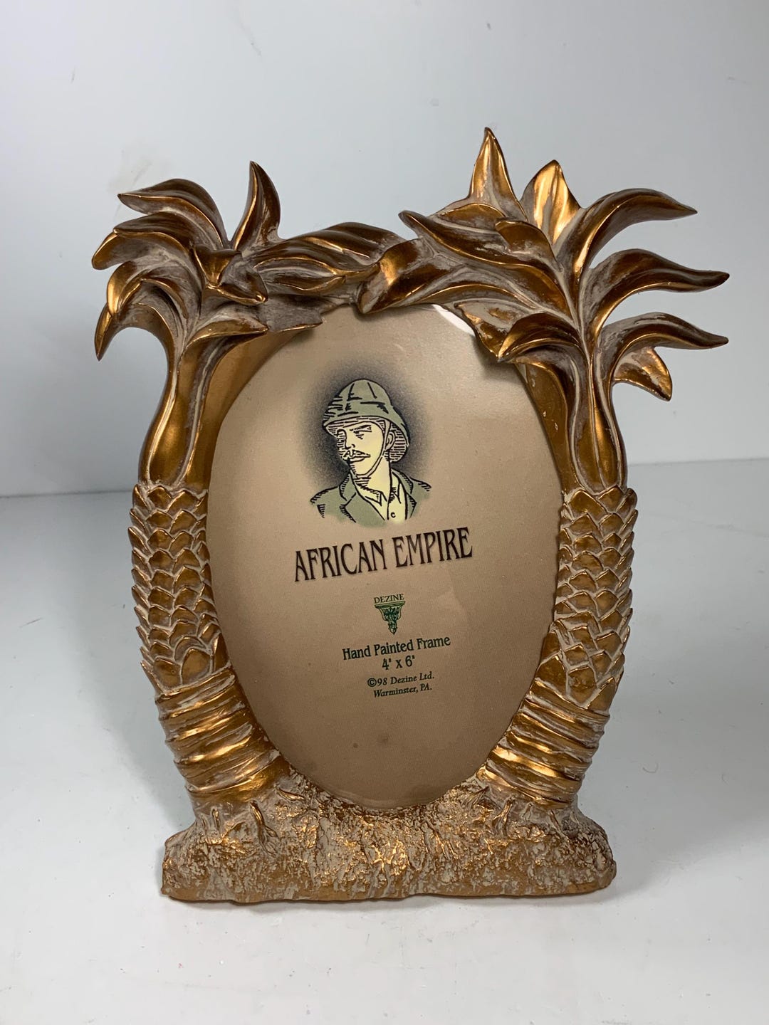 Vintage Dezine Hand Painted African Empire 4X6 Gold Resin Photo Frame ...