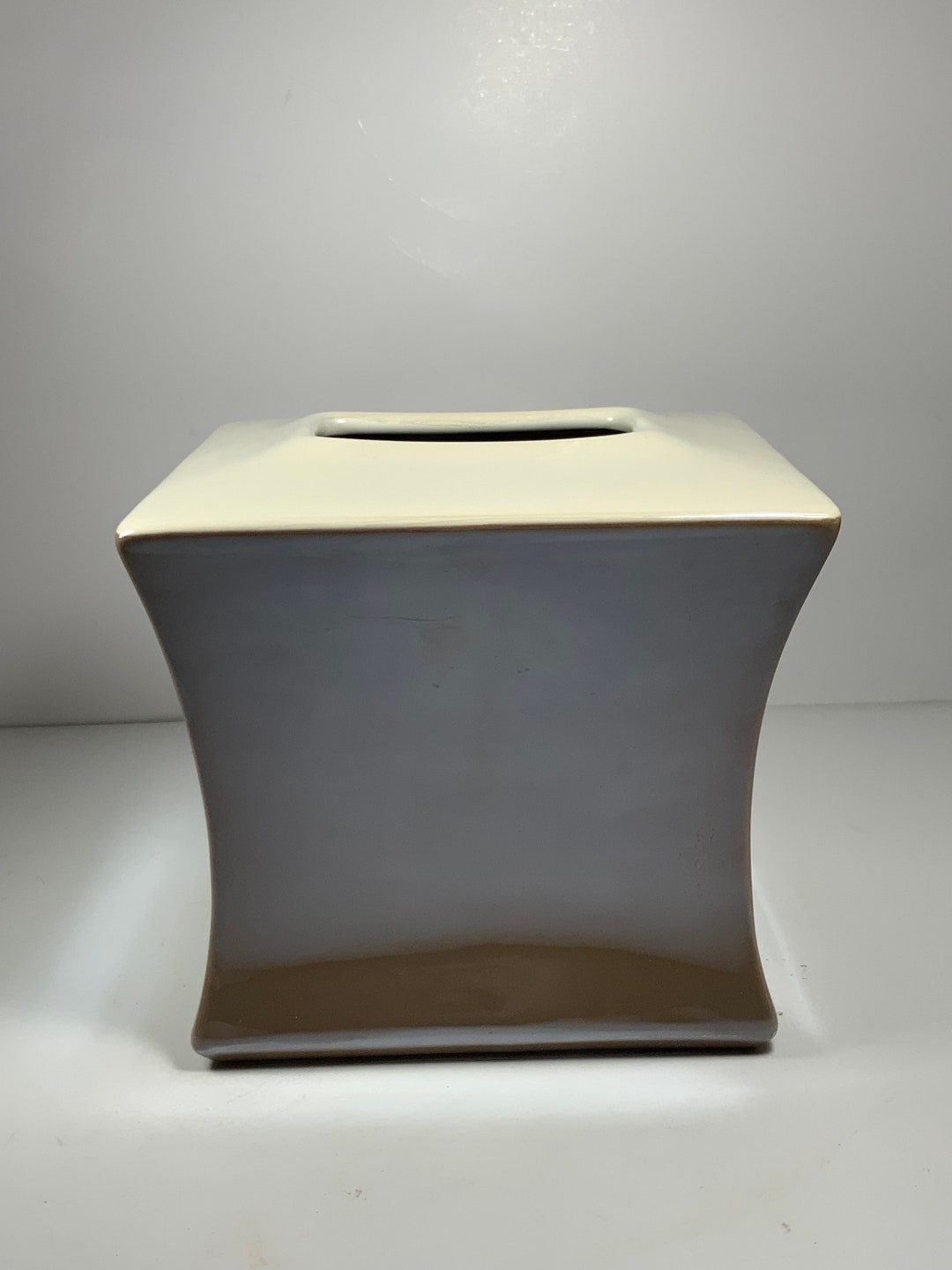 Croscill Prism Beige & Cream Porcelain Tissue Box Cover 6 In. - Etsy