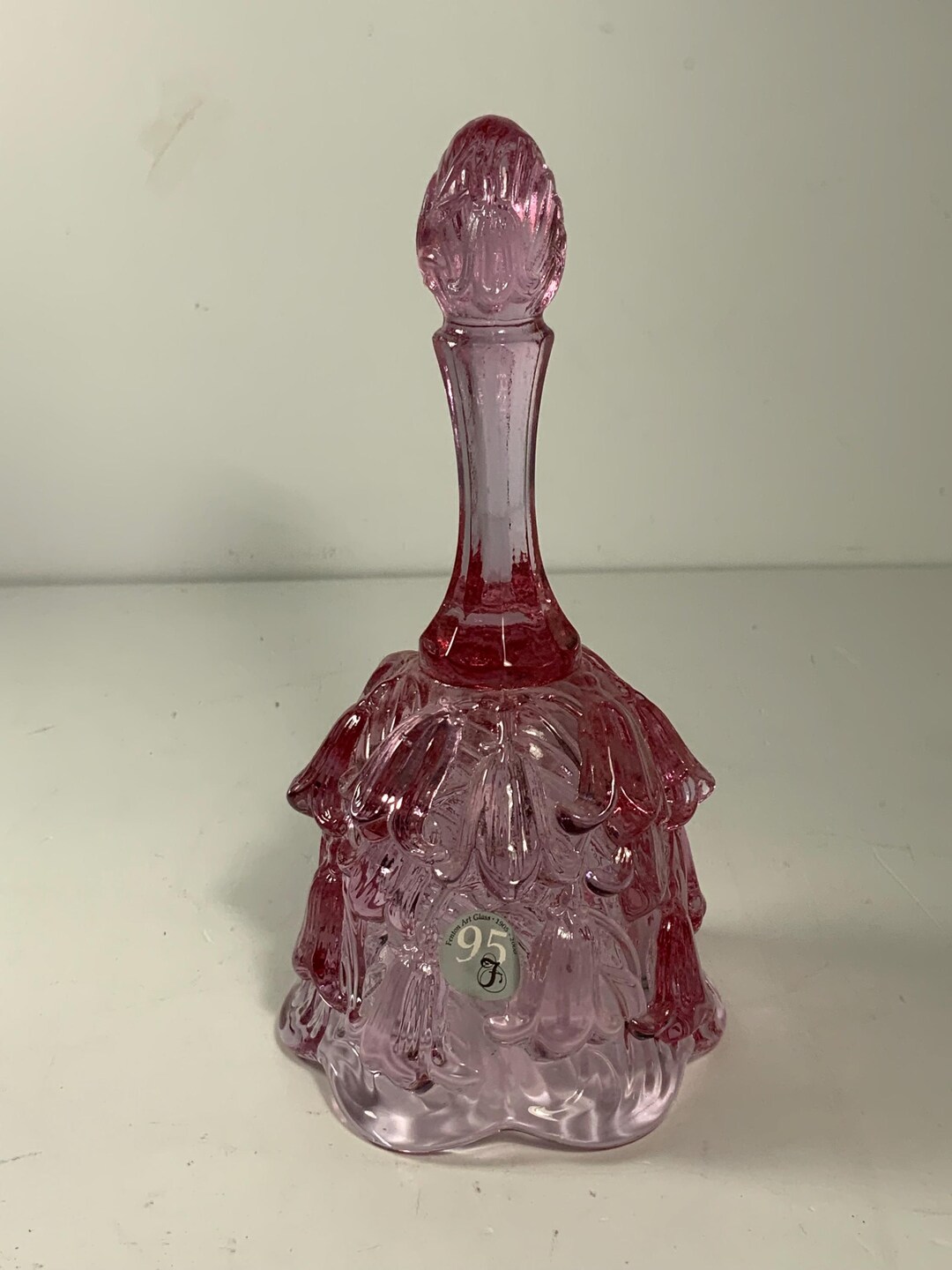 Vintage Fenton 95 Year Lily of the Valley Pink Glass Bell 7 In. - Etsy