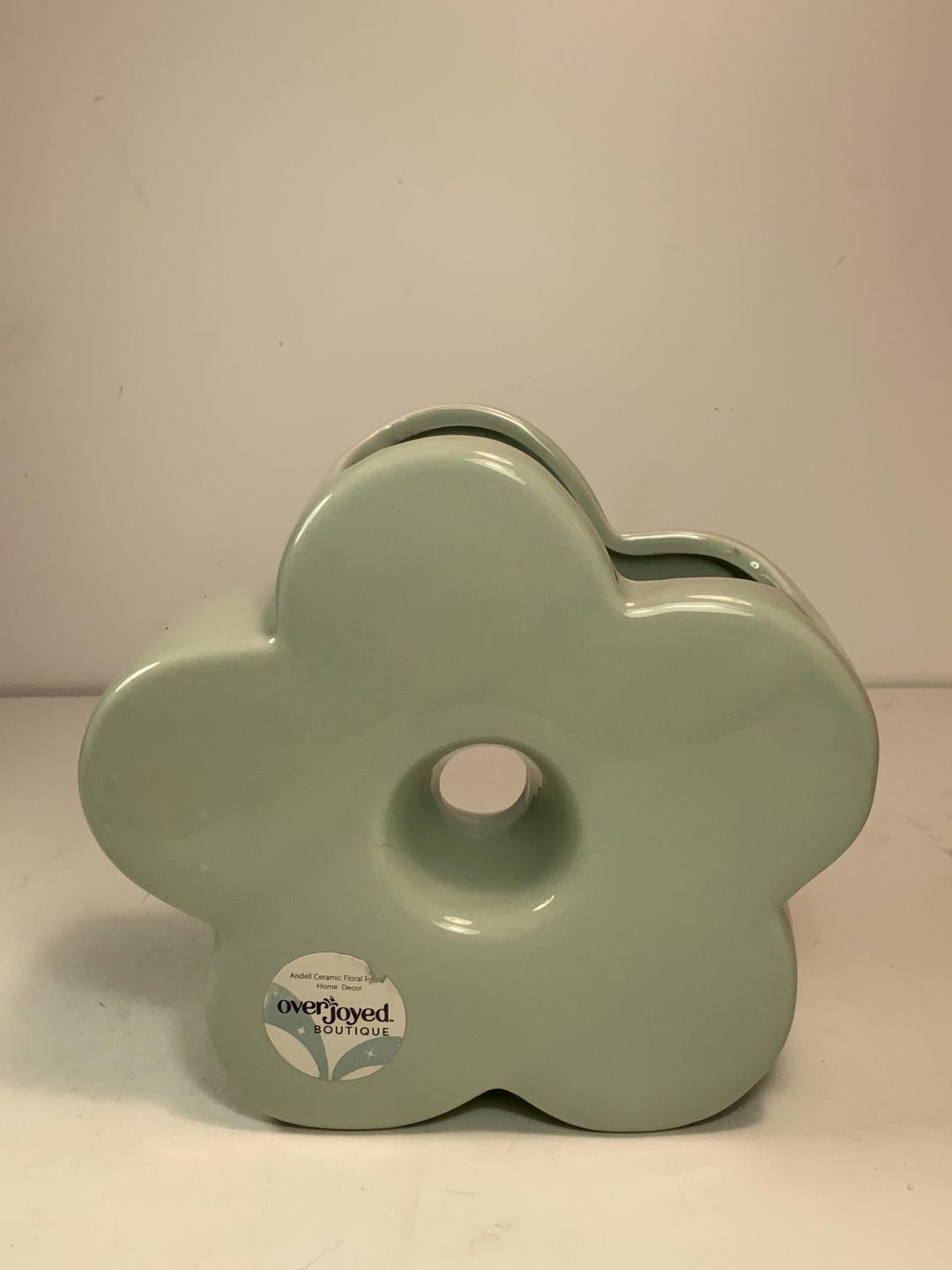 Overjoyed Boutique Mint Green Ceramic Flower Power Vase 6 In. - Etsy
