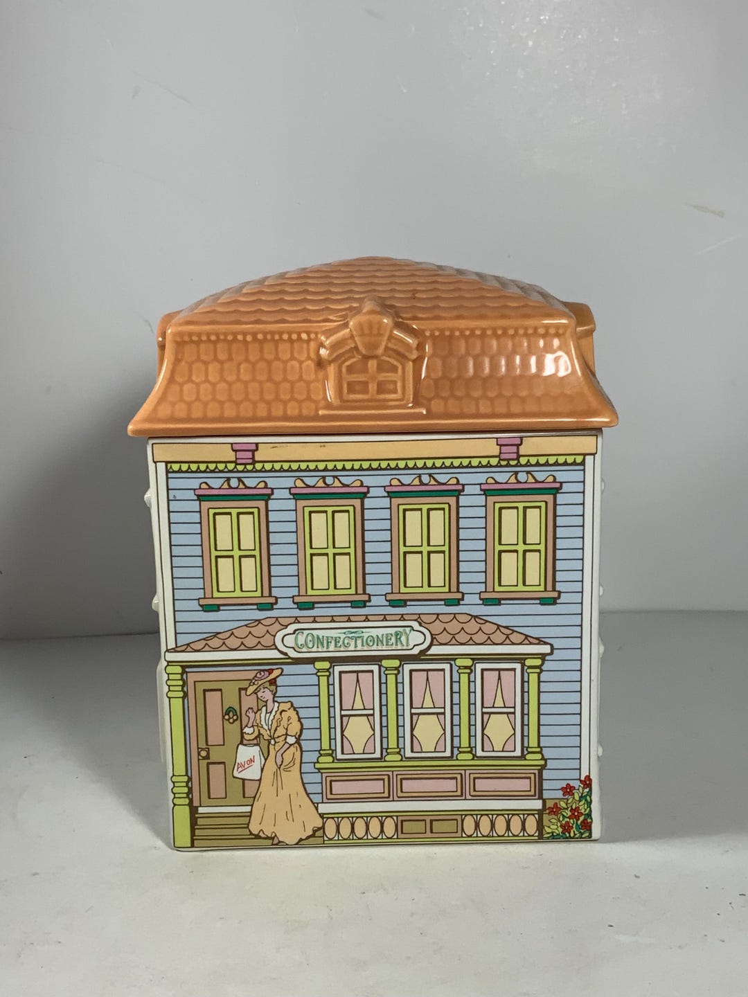 Vintage Avon Townhouse Collection Ceramic Confectionary Canister 6.5 In ...