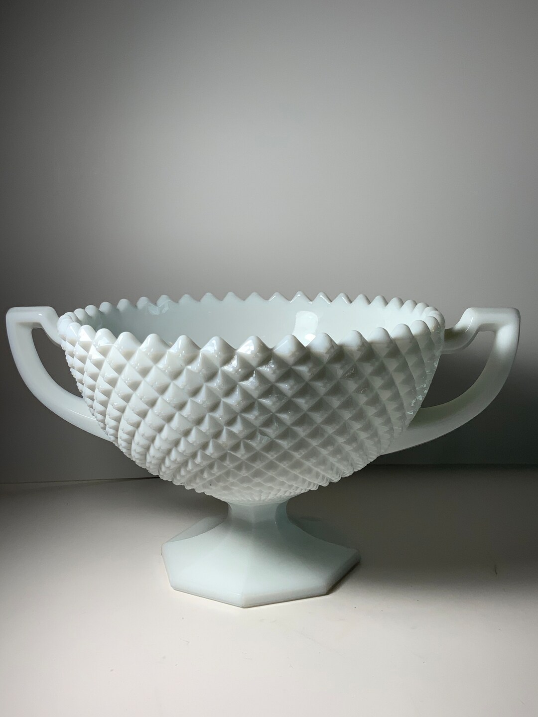 Vintage Westmoreland Hobnail Milk Glass Trophy Compote Dish 11 In. - Etsy