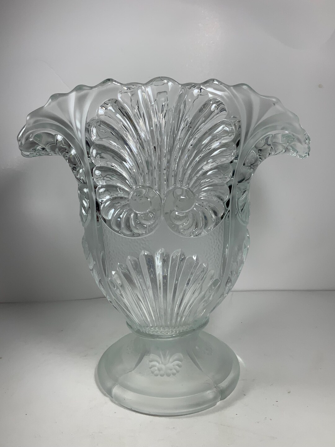 Vintage Large Bohemian Crystal Fan Vase 11 In. - Etsy