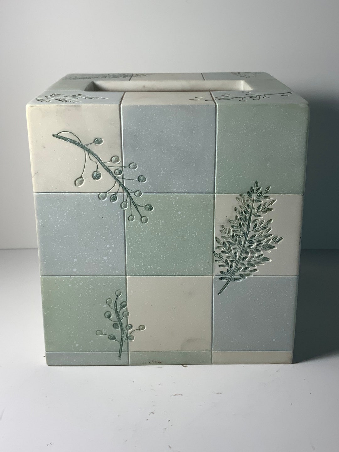 Vintage Croscill Rainier Resin Tissue Box Cover Hand Painted - Etsy