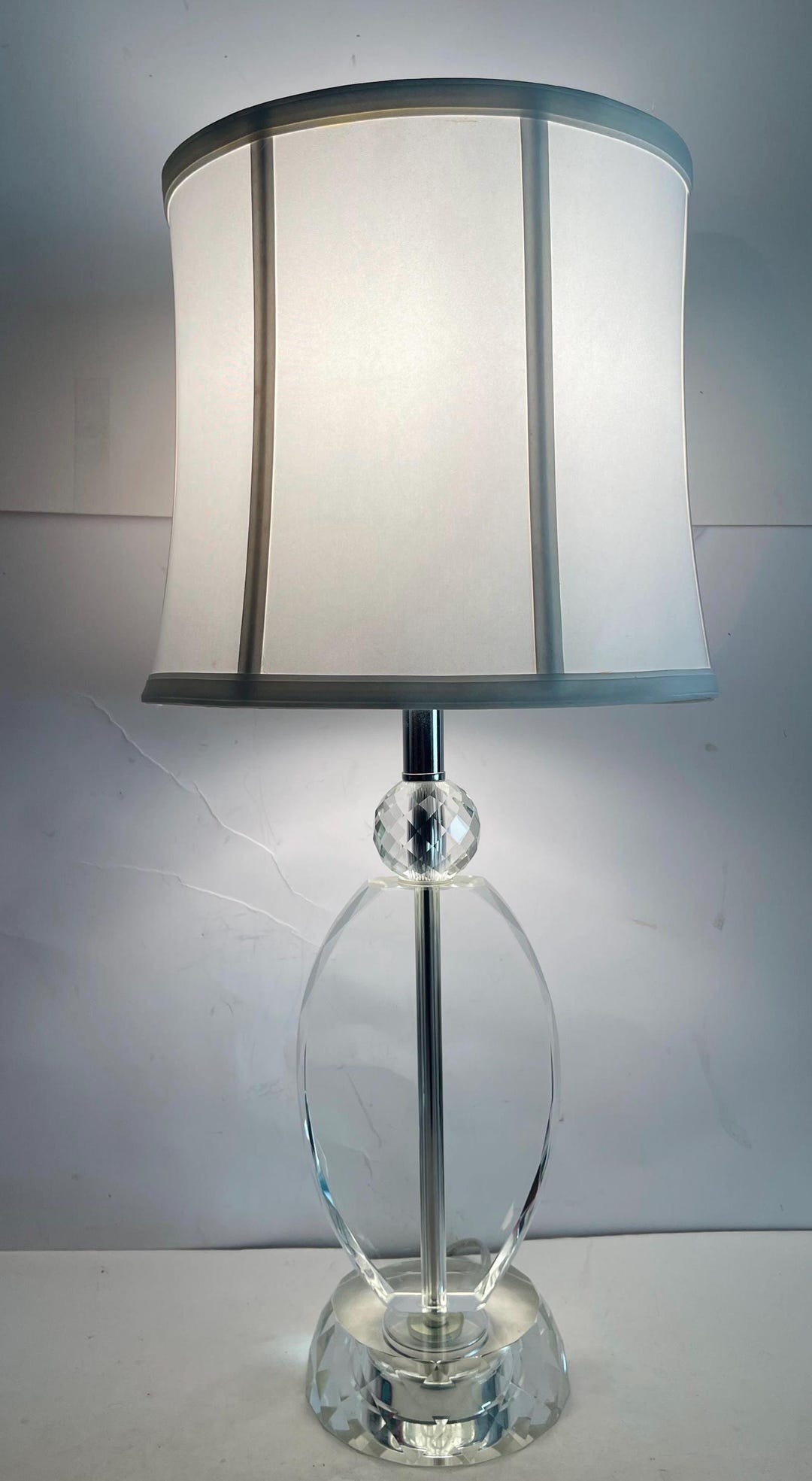 Vintage Tahari Home Faceted Cut Crystal Lamp With Shade 22.5 In. - Etsy