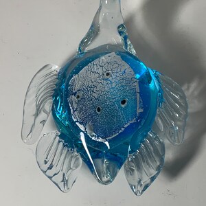 Blue Hand Blown Art Glass Sea Turtle Paperweight4 In. - Etsy