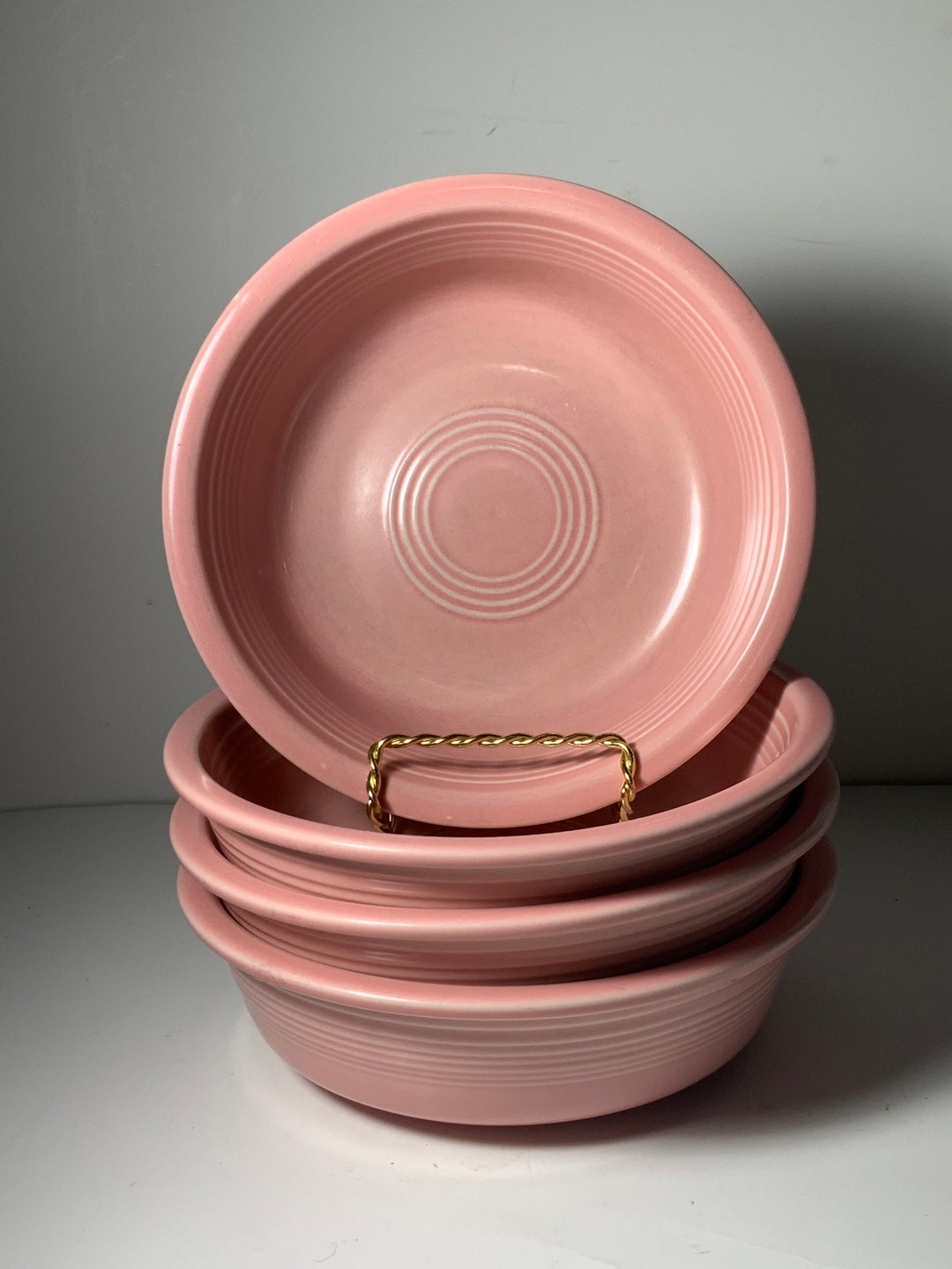Set of 4 Fiesta HLC Rose Pink Ceramic Bowls 7 In. - Etsy