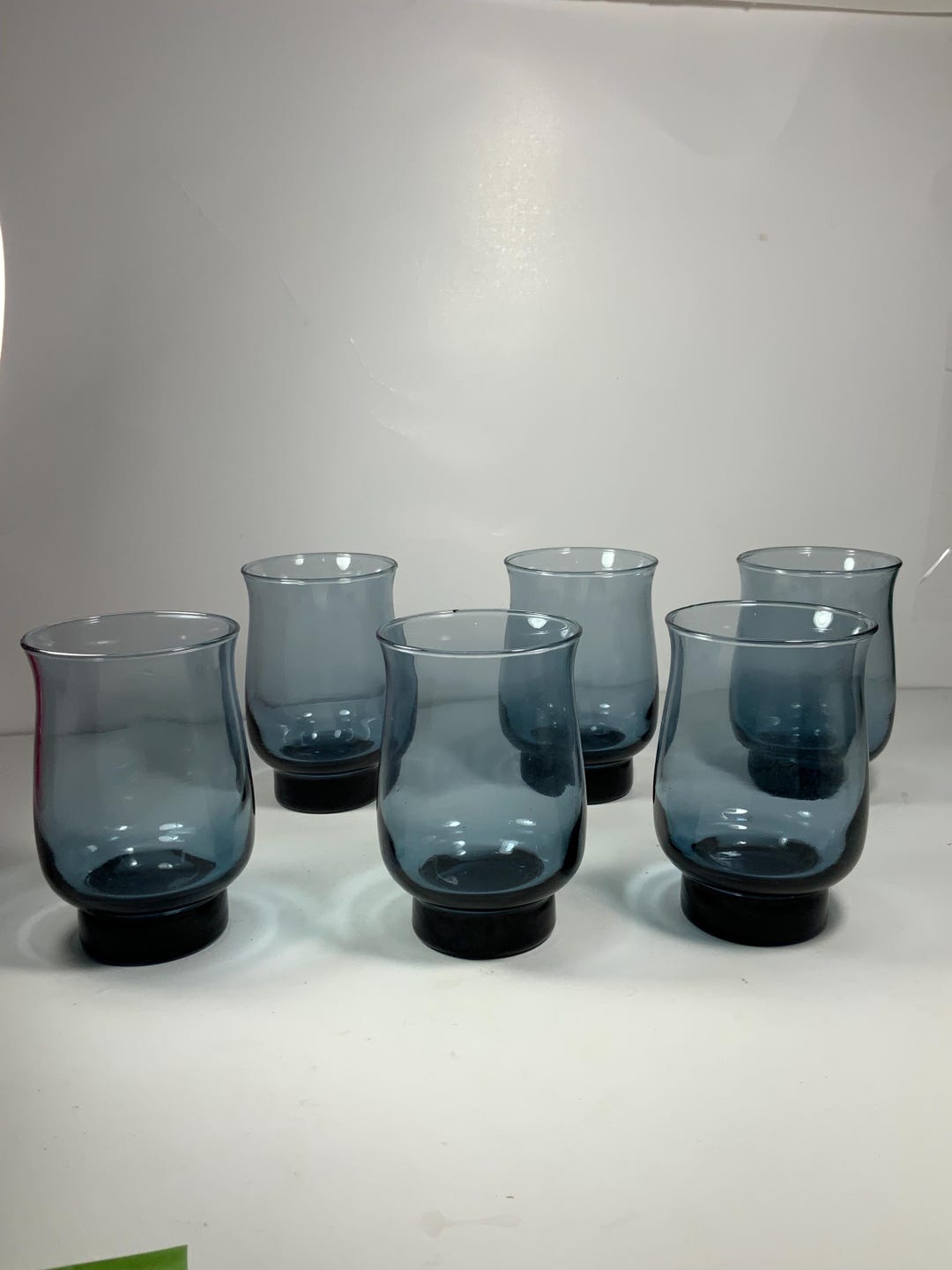 Set of 6 Vintage Libbey Dusty Blue Glass Tulip Tumblers 4.5 In. - Etsy