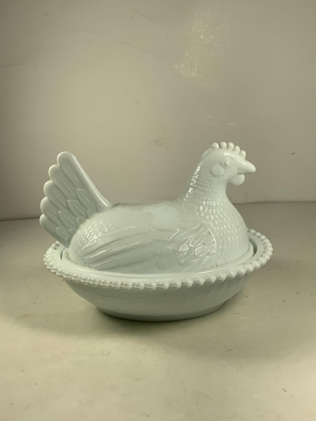 Vintage Milk Glass Hen on Nest Candy Dish 7 In. - Etsy