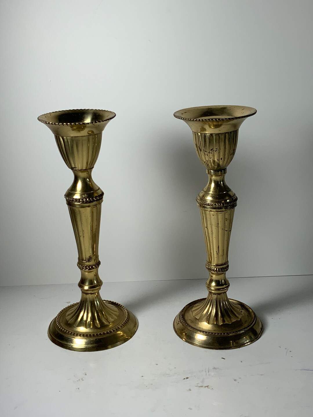 Vintage Set of 2 Brass Candlesticks Made in India 6 In. - Etsy