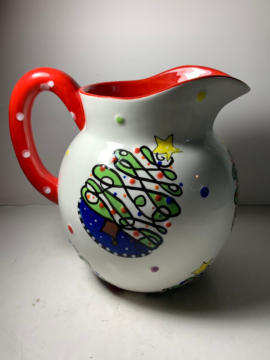 Vintage Main Street Collection Hand Painted Ceramic Christmas Tree ...