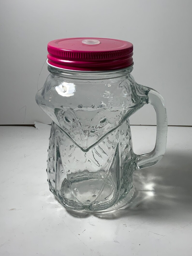 Vintage 1990s Clear Glass Fox Canister Jar With Metal Lid & 2 Glass Fox ...