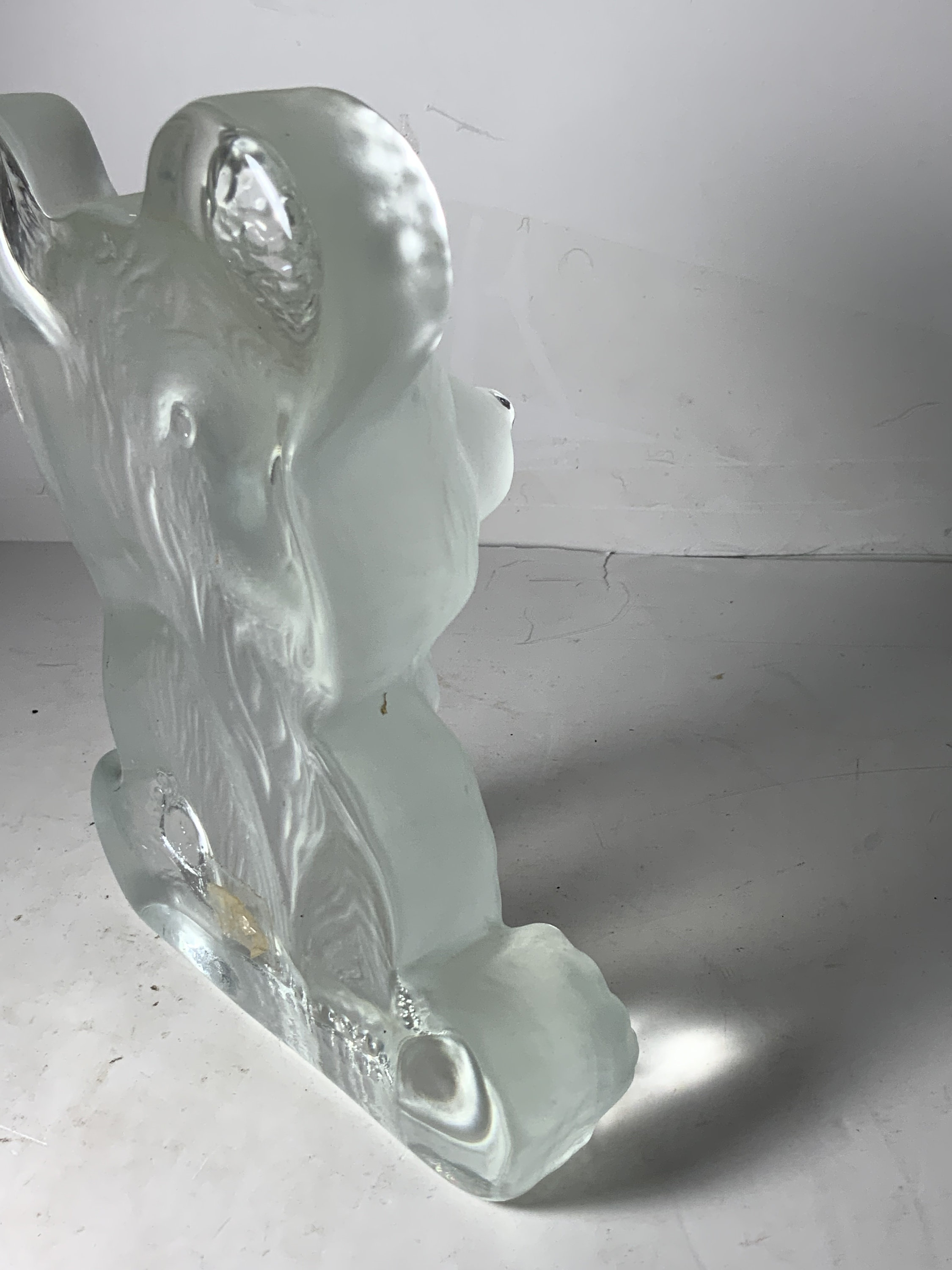 Vintage Viking Frosted Glass Teddy Bear Paper Weight 6.5 In. - Etsy