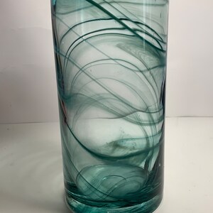 Threshold Teal Swirl Glass Large Hurricane Vase 11 In. - Etsy