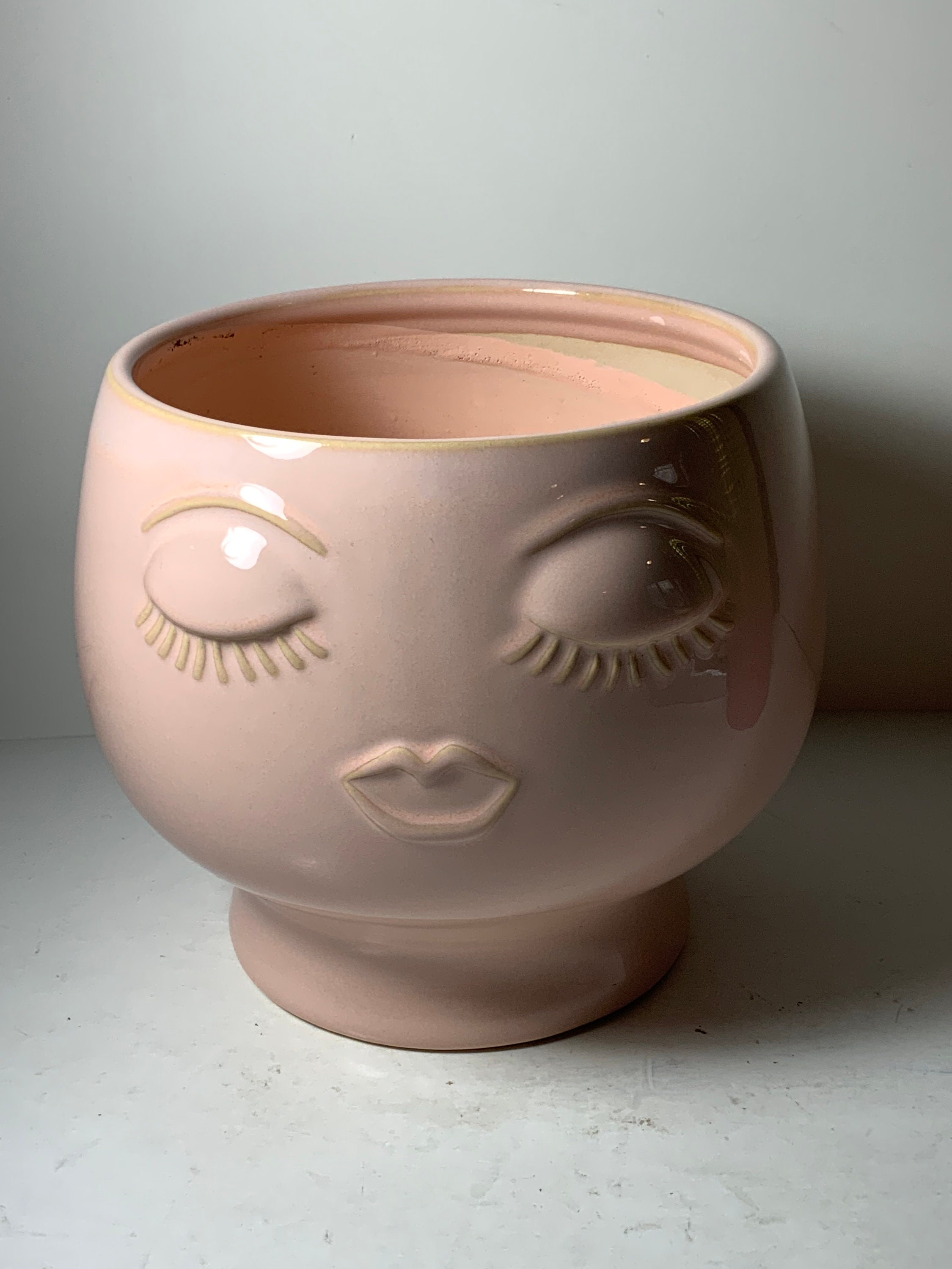 Vintage Girl Pink Pottery Vase/flower Pot 5.5 In. - Etsy
