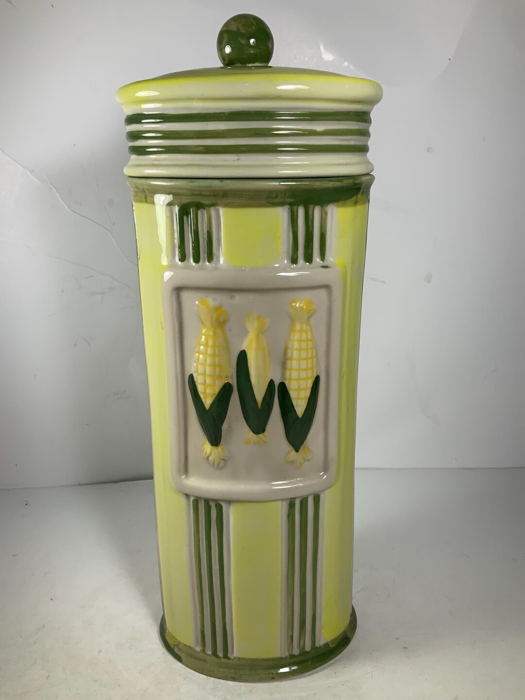 Vintage Ceramic Corn Pasta Keeper Canister 14 In. - Etsy