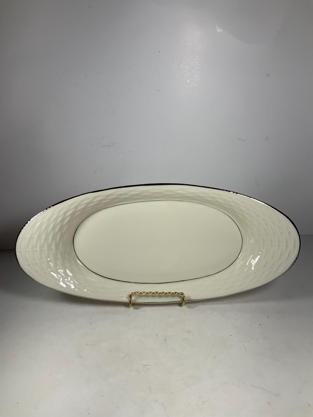 Vintage Lenox Basketweave Porcelain Serving Platter 13.5 In. - Etsy