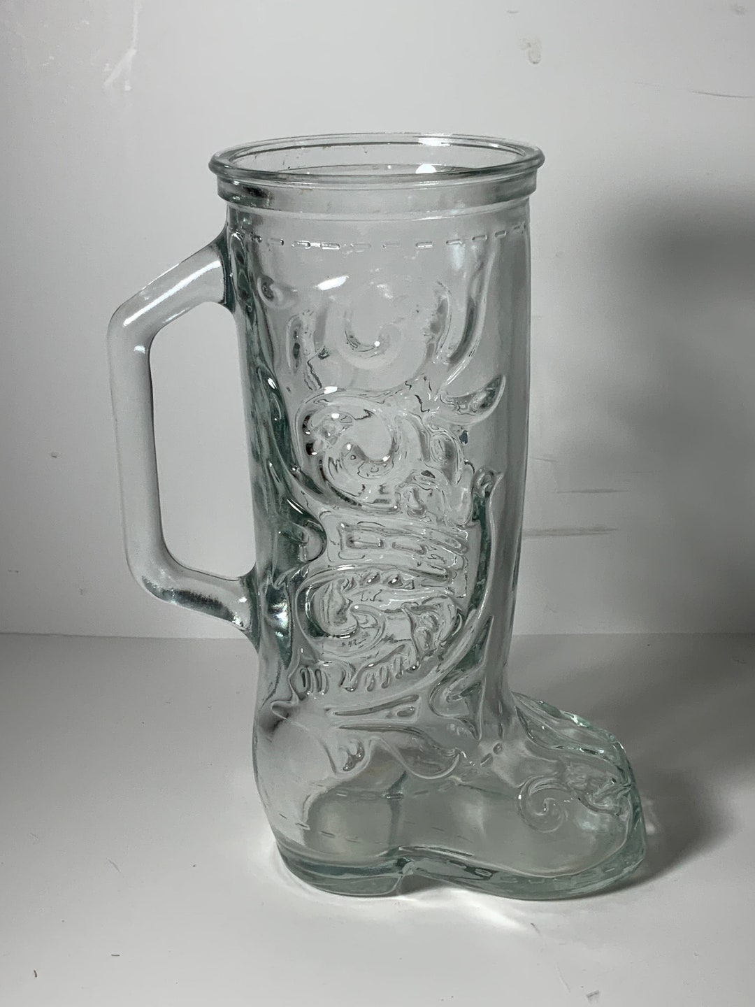 Vintage Anchor Hocking Clear Glass Western Cowboy Boot Glass 8 In. - Etsy
