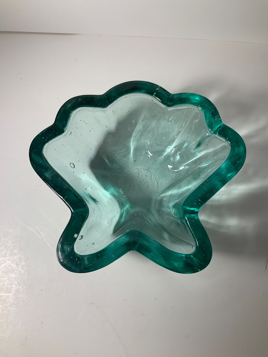 Vintage Green Heavy Glass Clamshell Candy Dish 5.5 In. - Etsy