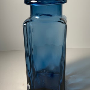 Set of 2 Indigo Dimple Glass Bottle Vases 7 In. - Etsy