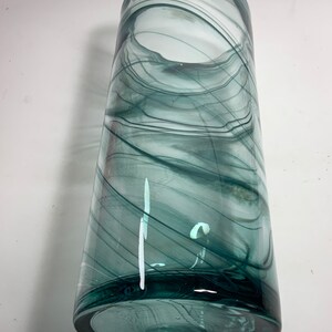 Threshold Teal Swirl Glass Large Hurricane Vase 11 In. - Etsy