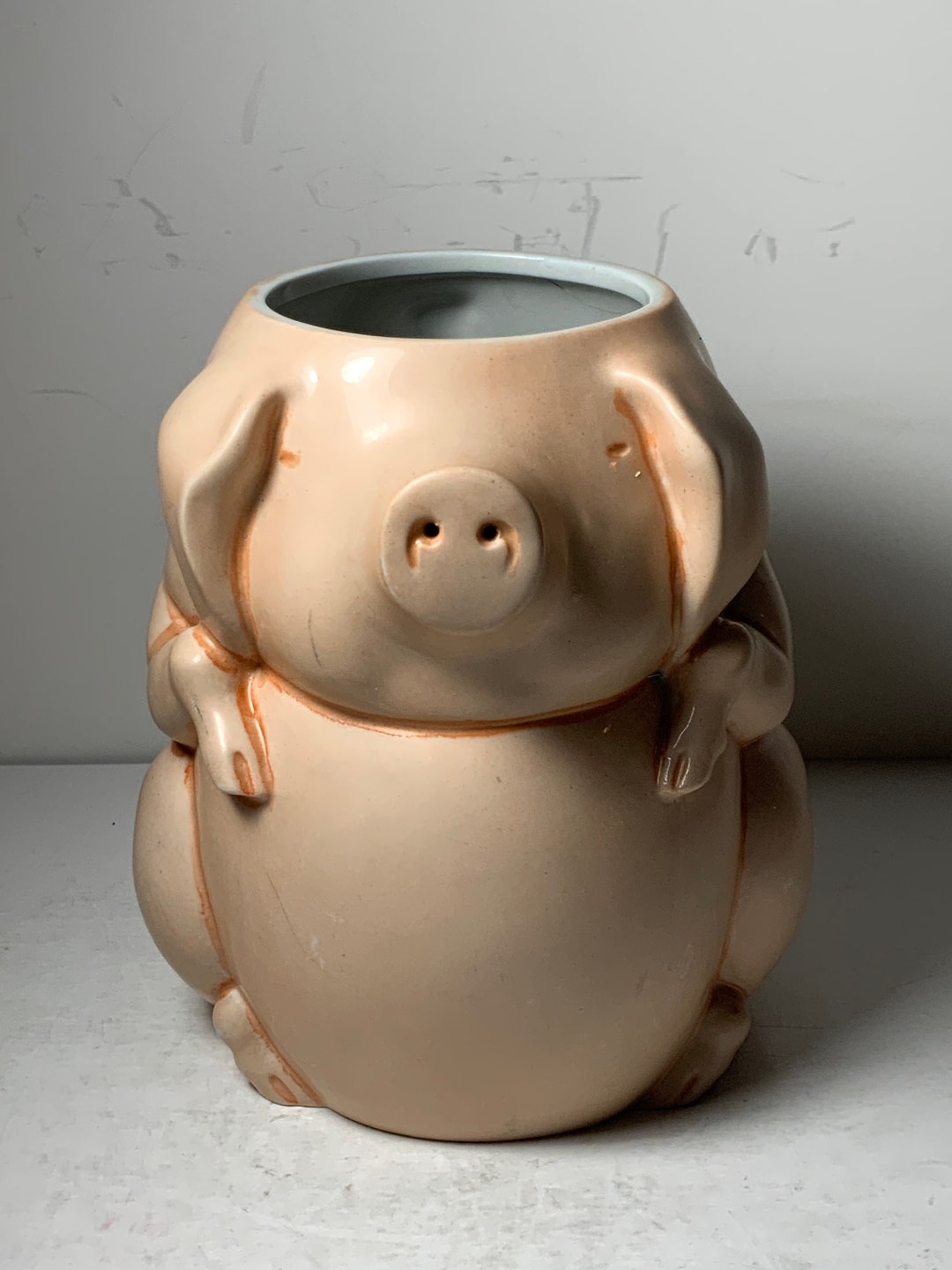 Vintage Pink Pig Ceramic Vase/mug Made in Spain Signed 6 In. - Etsy