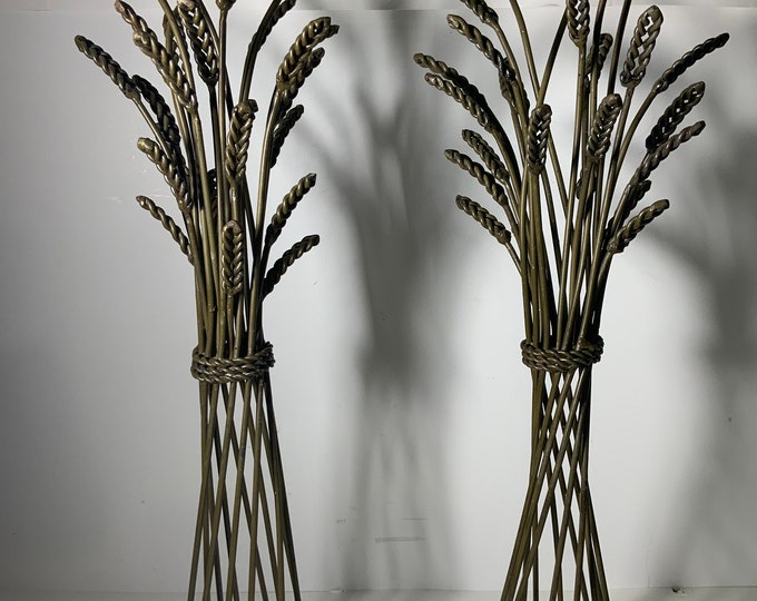 Set of 2 Vintage MCM Bronze Wheat Sheaves Statues 18 In. - Etsy