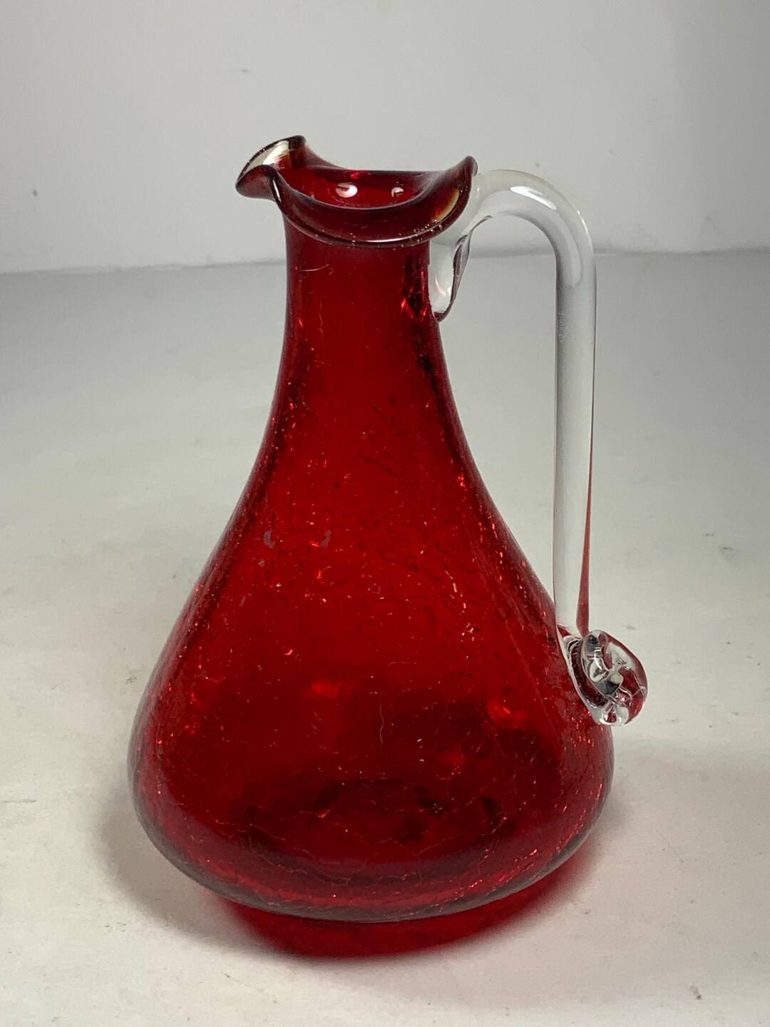 Vintage Pilgrim Glass Red Crackle Glass Mini Pitcher 4.5 In. - Etsy