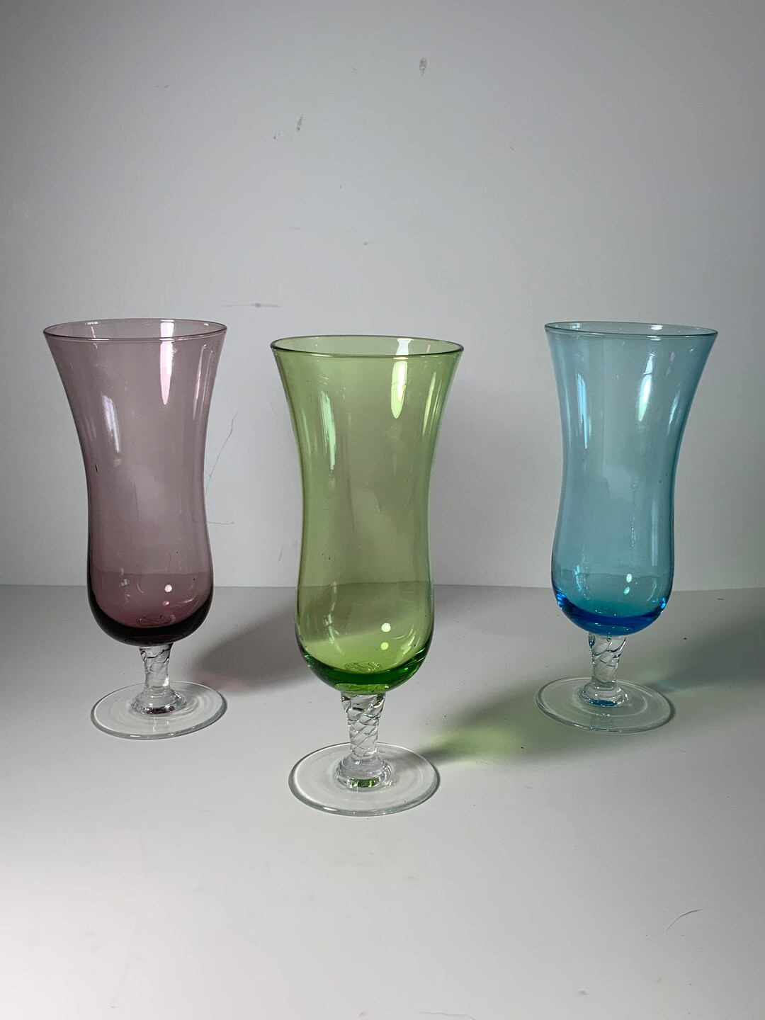 Set of 3 Vintage Cordial Glasses Green, Blue, Purple 6 In. - Etsy