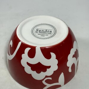 Set of 3 Vintage Sandra Lee Red Damask Stoneware Stacking Bowls - Etsy