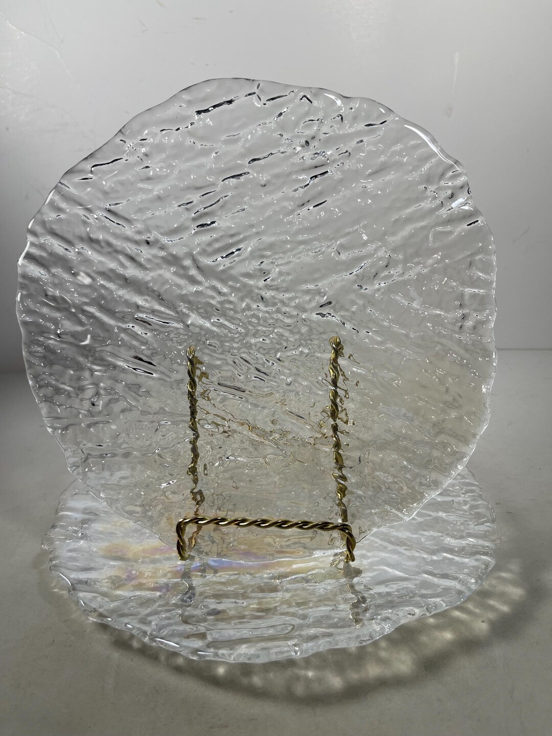 Set of 2 Kosta Boda Tree Bark Texture Glass Salad Plates 8 In. - Etsy